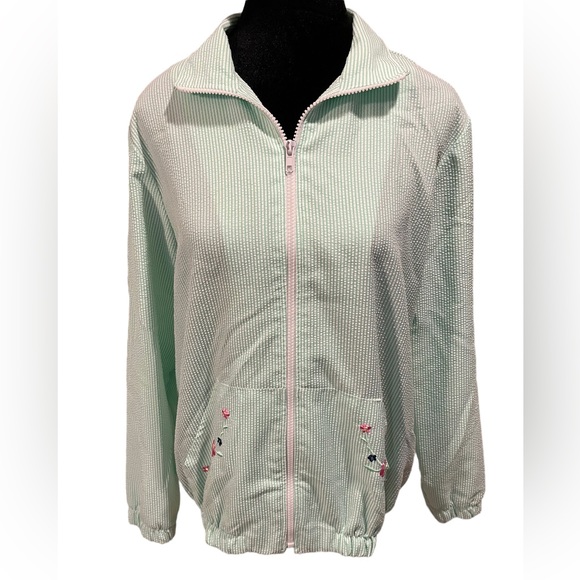 Blair | Jackets & Coats | Blair Bright Green Preppy Coastal Seersucker ...